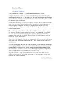 LOW LEVEL PANIC REVIEW - Apuntes de Teatro - Docsity