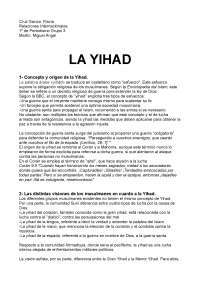 LA YIHAD 1- Concepto y origen de la Yihad 2- Las distintas visiones de ...