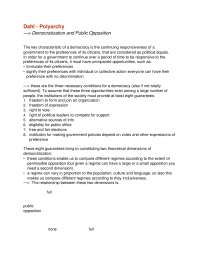 Riassunto - Dahl Polyarchy - Docsity