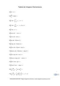 Tabela de integrais elementares - Tabela de integrais elementares do ...