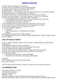 Middle english - Appunti Inglese | Study notes of English Language ...