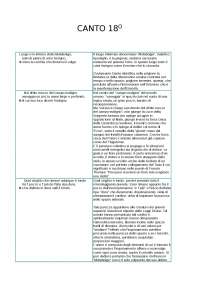 Canto 18 - Divina Commedia - Dante | Esercizi di Greco - Docsity