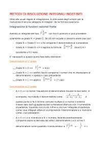 Metodi di risoluzione integrali indefiniti - Docsity
