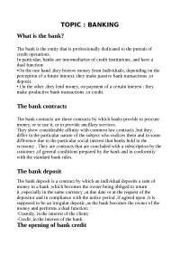 Topic banking - Docsity