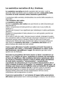 Riassunto La semiotica narrativa di Greimas - Docsity