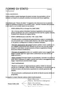 Schema sulle forme di stato - Docsity