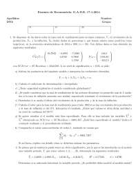Examen de econometria - Exámenes de Econometría - Docsity