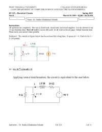 5 Solved Problems on Electrical Circuits - Midterm Exam | EE 223 - Docsity