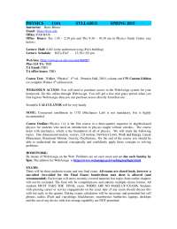 Course Materials for General Physics | PHYS 114 - Docsity