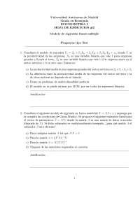 Ejercicio de tema3 - Ejercicios de Econometría - Docsity