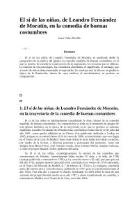 El sí de las niñas - Apuntes de Literatura del Siglo XVIII | Docsity