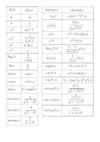Tabla de la derivadas - Apuntes de Matemáticas - Docsity
