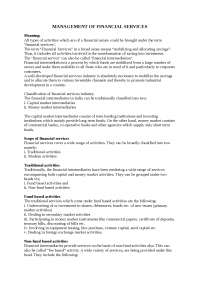 Management of financial services - Docsity