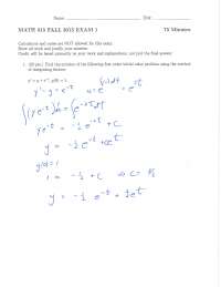 Exam 1 with Answers - Differential Equations | Math 315 - Docsity