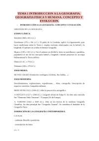 TEMA 1 INTRODUCCION A LA GEOGRAFIA. GEOGRAFIA FISICA Y HUMANA. CO ...