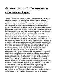 Riassunto capitolo 3 Power behind discourse - Norman Fairclough ...