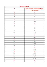 TABELLA NUMERI PRIMI - Docsity