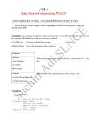 C3 programming with .NET - Docsity