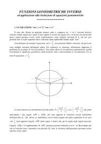 Funzioni goniometriche inverse - Docsity