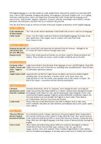 Timeline english language - Docsity