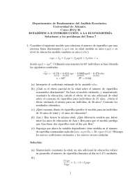 Econometria solucion ejercicios tema 7 - Ejercicios de Estadística - Docsity