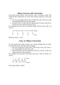 Binary to gray conversion - Docsity