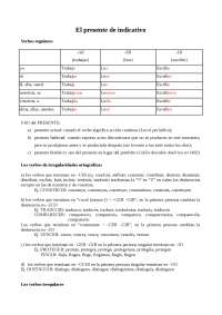 el presente de indicativo - Docsity