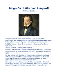 Biografia di giacomo leopardi 1 - Docsity