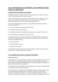 Los contratos aleatorios - Docsity