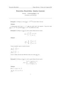 Limite lateral - Limite lateral exemplos - Docsity