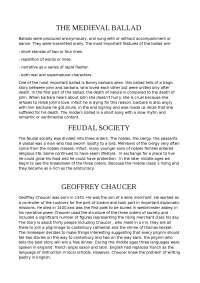 The medieval ballad - Docsity