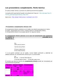 Los pronombres complemento - Docsity