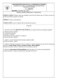 Historia del arte examen PAU Madrid 2009 - Docsity