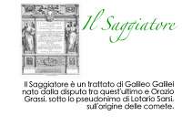 Il Saggiatore (Galileo) - Docsity
