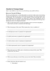 Checklists for prototype design - Docsity