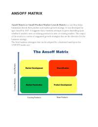 Ansoff matrix - Docsity