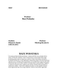 Baze podataka: model, teorijske osnove, organizacija podataka | Vodiči, Projekti, Istraživanja ...
