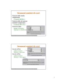 Comandi excel per esercizi di statistica - Docsity
