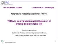 Psicologia criminal, 6 - Apuntes de Psicología Criminal - Docsity