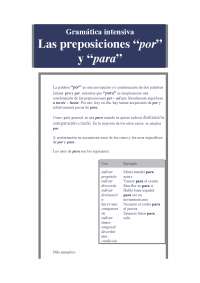 GramÁtica intensiva: las preposiciones por y para - Docsity