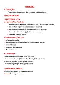 Fisiopatologia da Circulação S - Hiperemia / Enf - Docsity