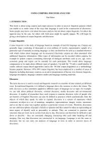 Using Corpora in Discourse Analysis - Docsity