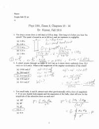 Exam - Questions with Solutions on Introductory General Physics I | PHYS 1301 - Docsity