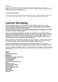 Quali sono i rischi del doping e i loro effetti - Docsity