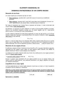 Dinamica rotazionale - Docsity