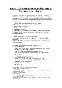Tema 1.2: La investigación en fisiología vegetal - Apuntes de ...