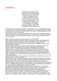 Analisi de "l'Infinito" - Docsity