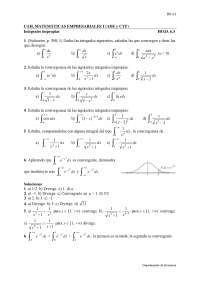 Ejercicios de integrales impropias - Ejercicios de Matemáticas - Docsity