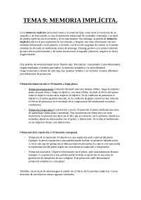 TEMA 9: MEMORIA IMPLÍCITA En la memoria explícita las ins - Apuntes de ...