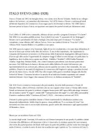 Riassunto su Italo Svevo, vita e opere - Docsity